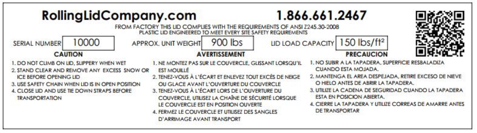 Plastic Rolling Lid - EMW